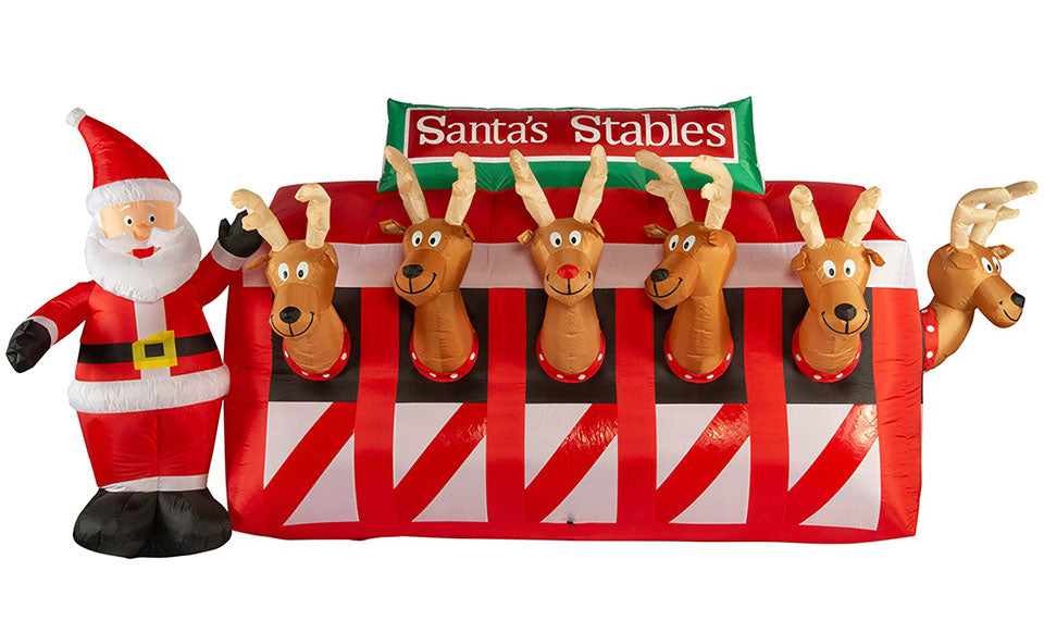 12ft Christmas LED Inflatable Reindeer Stable – Amazingforless