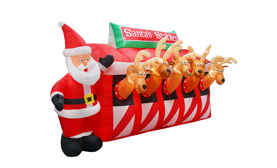 12ft Christmas LED Inflatable Reindeer Stable – Amazingforless