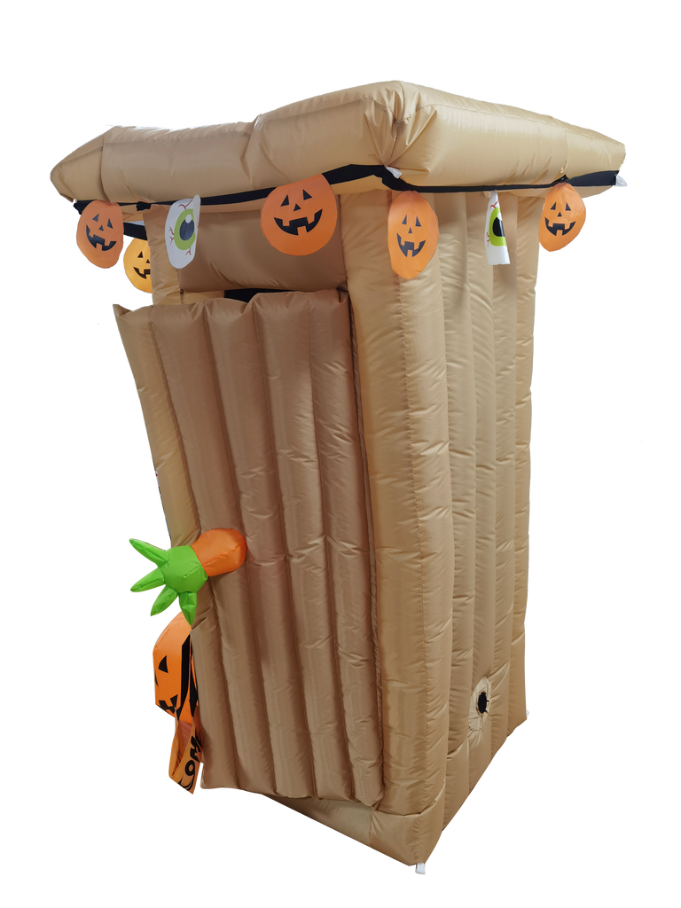 6ft Halloween Animated LED Inflatable Spooky Outhouse With Monster ...